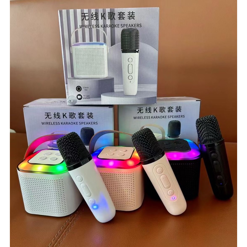 k1 Mini Karaoke Speaker Wireless Bluetooth with 1 Microphone RGB Light ...