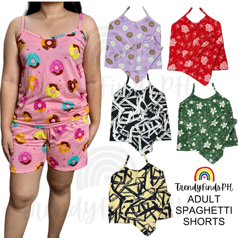 Spaghetti Shorts Adult/ Terno / Coordinates/ Sando for Gril/ Strap/ Top ...