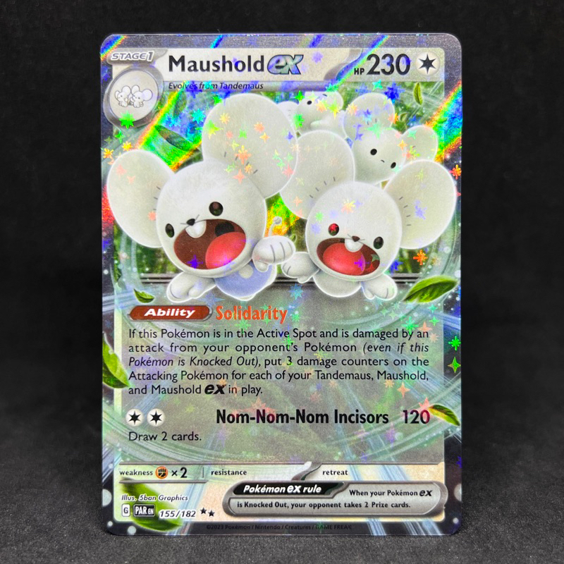 Pokemon TCG Maushold ex Ultra Rare 155/182 2023 Scarlet & Violet ...