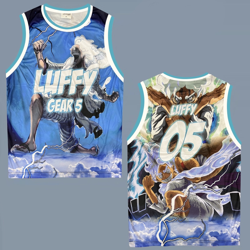 Lucky T403#39 Anime One Piece Sublimation Jersey for Men Cartoon Sando ...