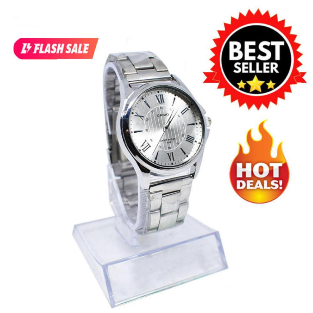 Casio Analog Quartz Roman Numeral All Silver Stainless Steel Watch for ...