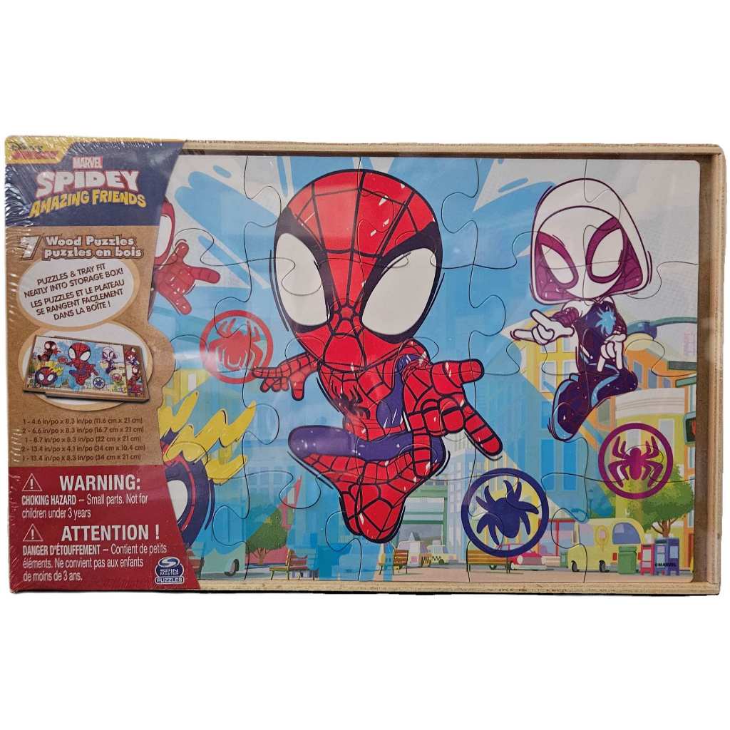 Marvel Spidey and his Amazing Friends 7 Wooden Puzzle in a Box | Shopee ...