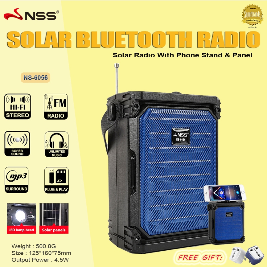 NSS Solar Radio Rechargeable Bluetooth Radio FM Radio USB/TF Multimedia ...