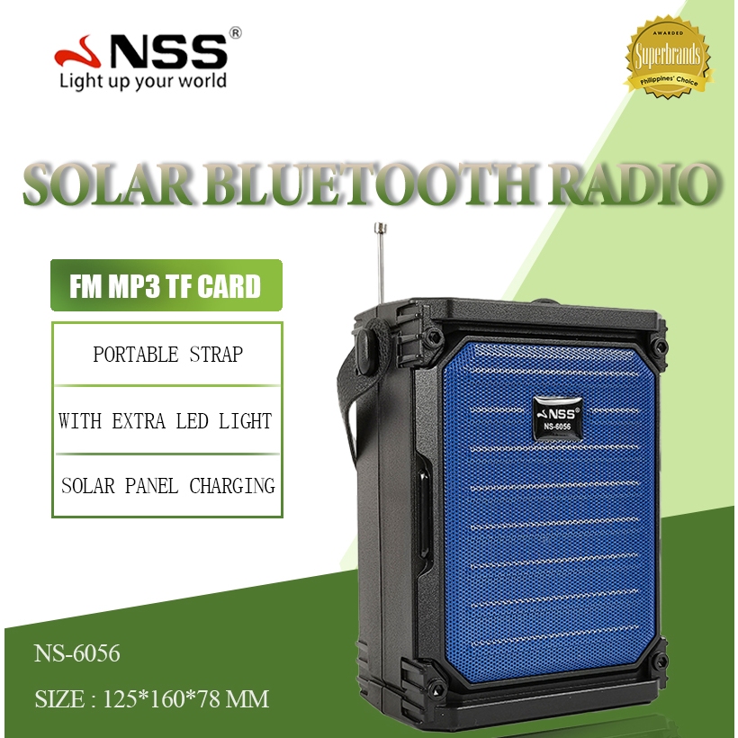 NSS Rechargeable Solar Bluetooth Radio FM Radio USB/TFMultimedia ...