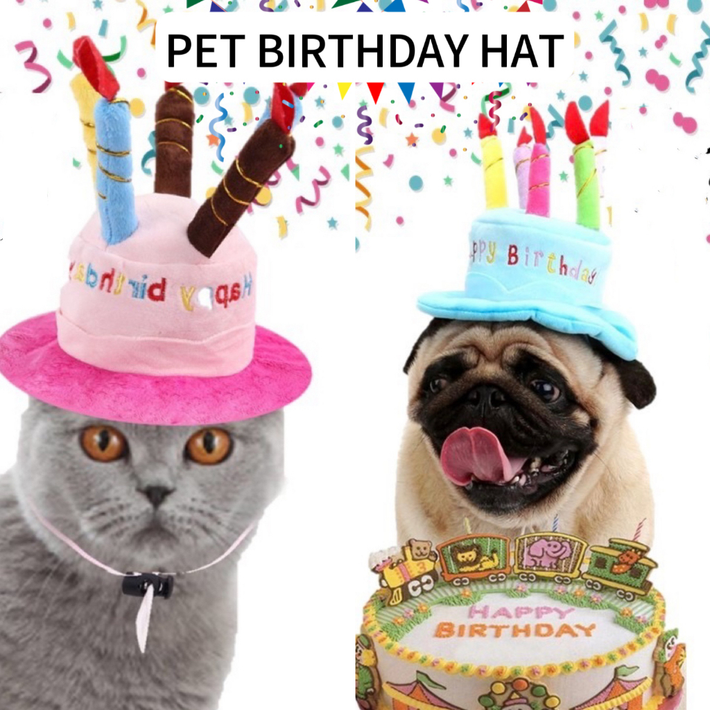 PET & HOME Pet Hat Dog Cat Cute Birthday Hat Adjustable Cute Dress Up ...