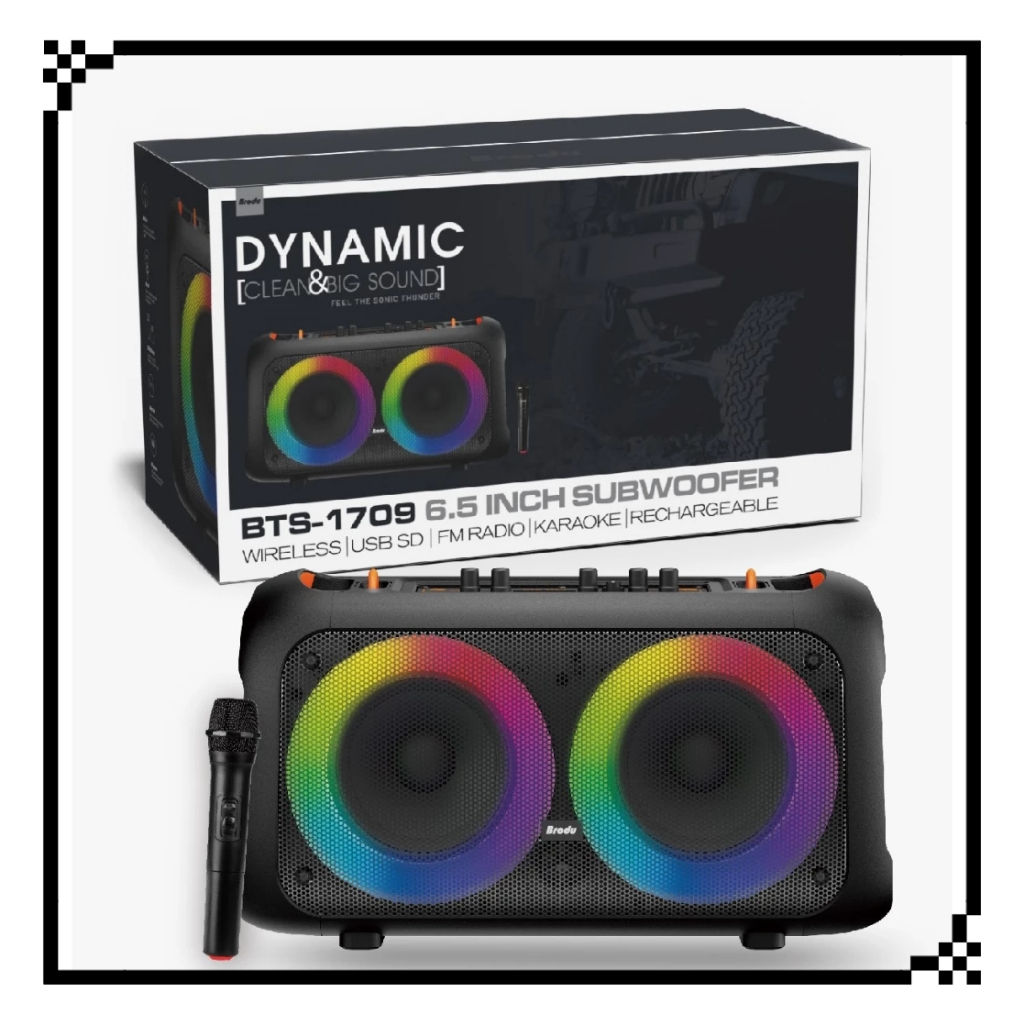Brodu BTS-1709 Subwoofer Bluetooth Karaoke Speaker | Shopee Philippines