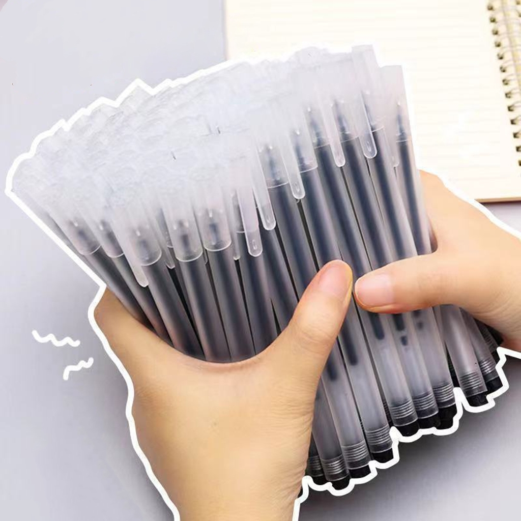 100pcs MUJI Gel Pen Ballpen Neutral Pen Black Frosted Full Needle Tube ...
