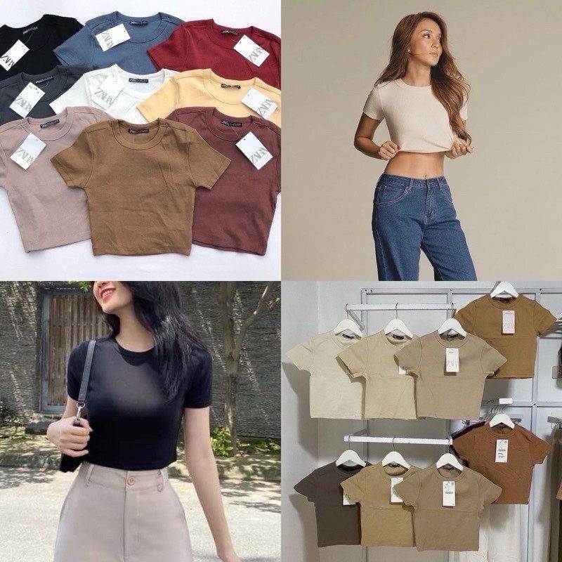 Plain Basic Crop top For Women | Shopee Philippines