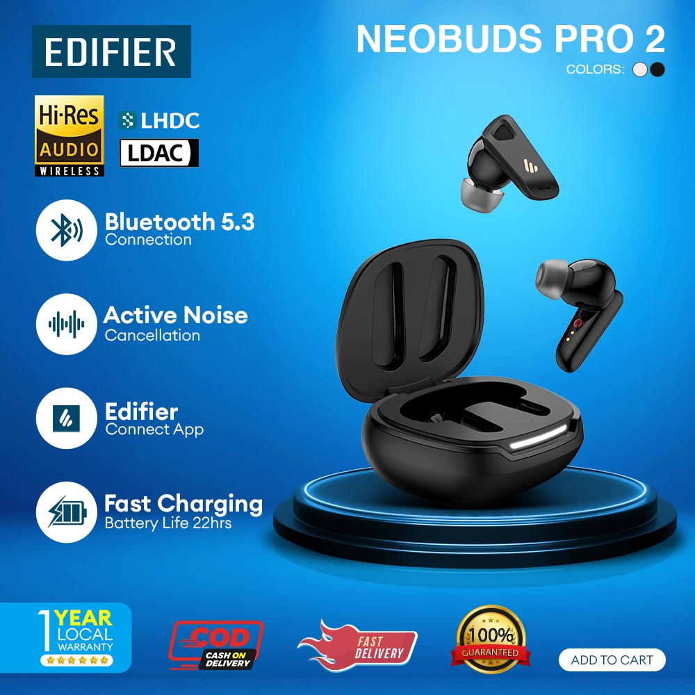 Edifier Neobuds Pro 2 Wide-Band Multi-Channel ANC Spatial Audio Hi-Res Audio LDAC 8 Microphone ...