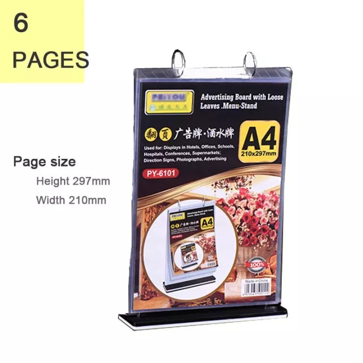 A4 Acrylic Advertising Menu Board Display Menu stand | Shopee Philippines