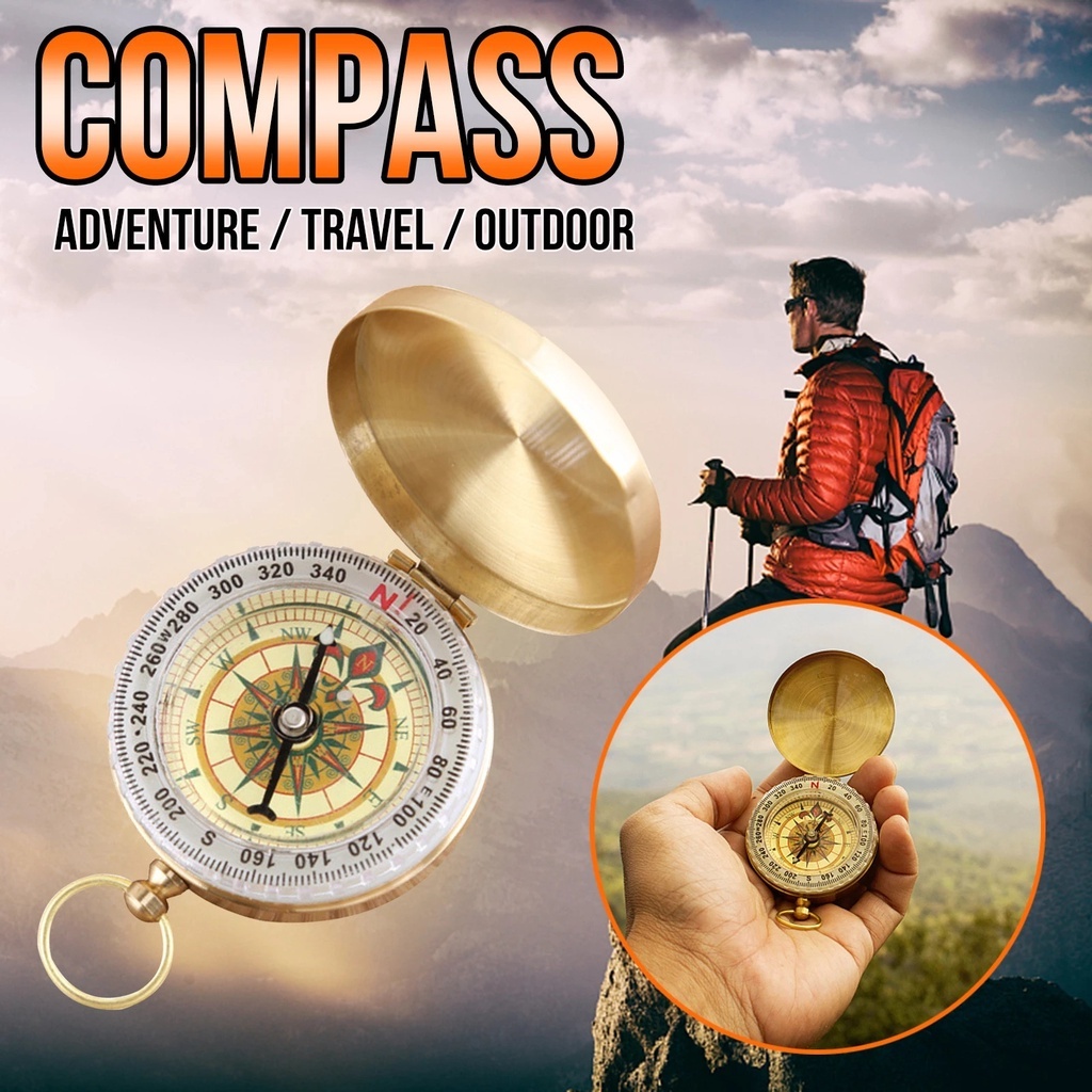 WANTLAB Clamshell GOLD Compass with Luminous Pocket Watch Compass ...