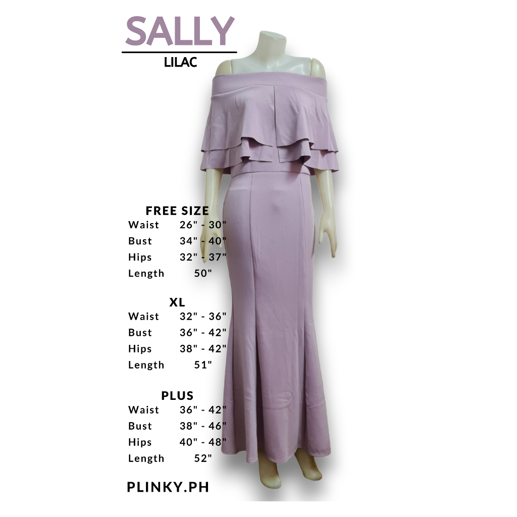 SALLY Off Shoulder Ladies Gown Wedding Bridal Sponsor Debut Women’s ...