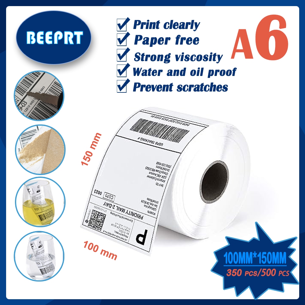 100*150mm thermal Paper rolls&Folding A6 thermal printer Label Paper ...