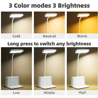 Multifunction Study Lamp LED Table Lamp USB Rechargeable Desk Lamp ...