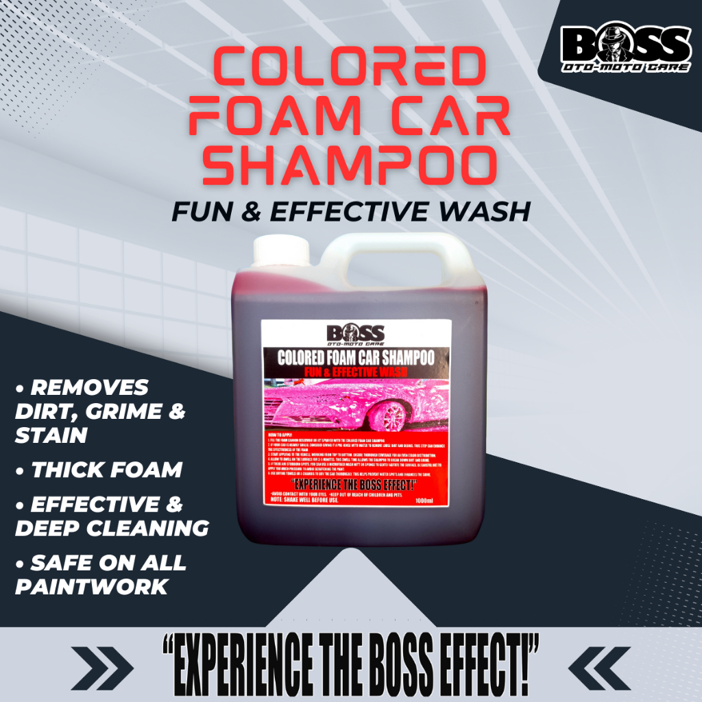 Boss Colored Foam Car Shampoo for Cars Bikes and Motorcycles 1 liter ...