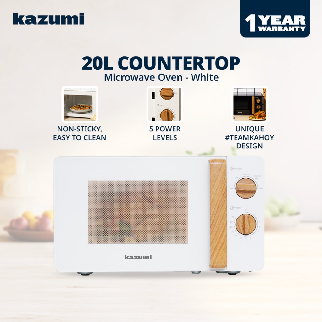 Kazumi KZ701 20L Countertop Microwave Oven Defrost Function with 5 ...
