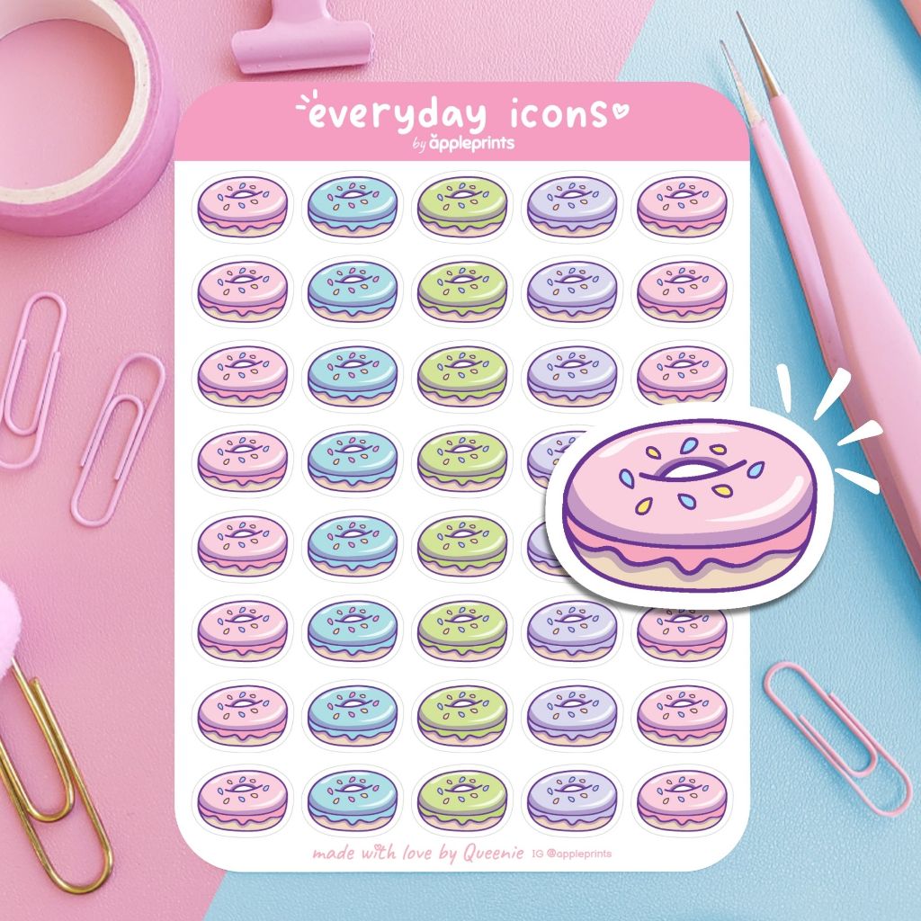 Donut Matte BuJo Food Planner Stickers - A66 | Shopee Philippines