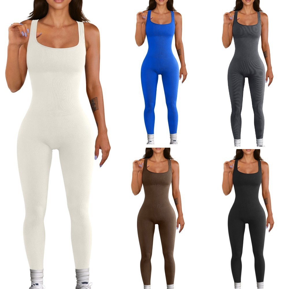 Size S-2XL Women's Fashion Clothes Slim Fit Yoga Bodysuits Sleeveless ...