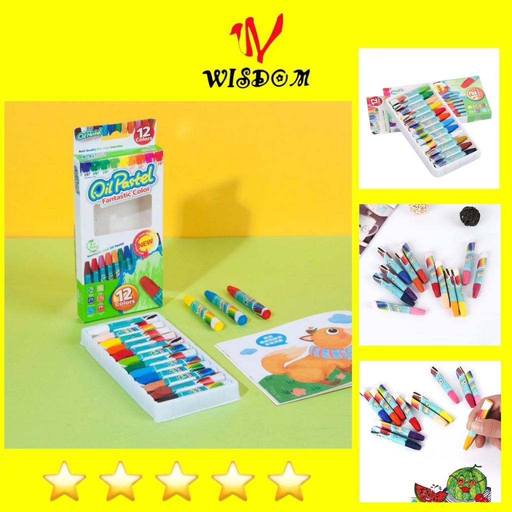 WISDOM WEIBO 12/18/24/36 COLORS HIGH QUALITY OIL PASTEL SCHOOL SUPPLIES ...