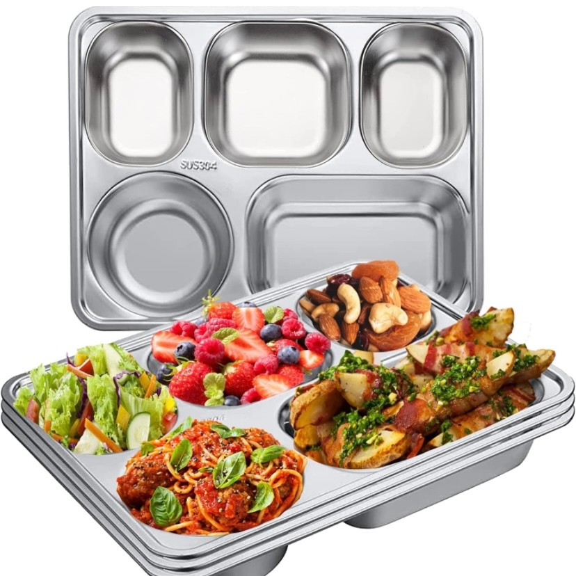 Bento plates with partitions bento tray divider food storage lunch box ...