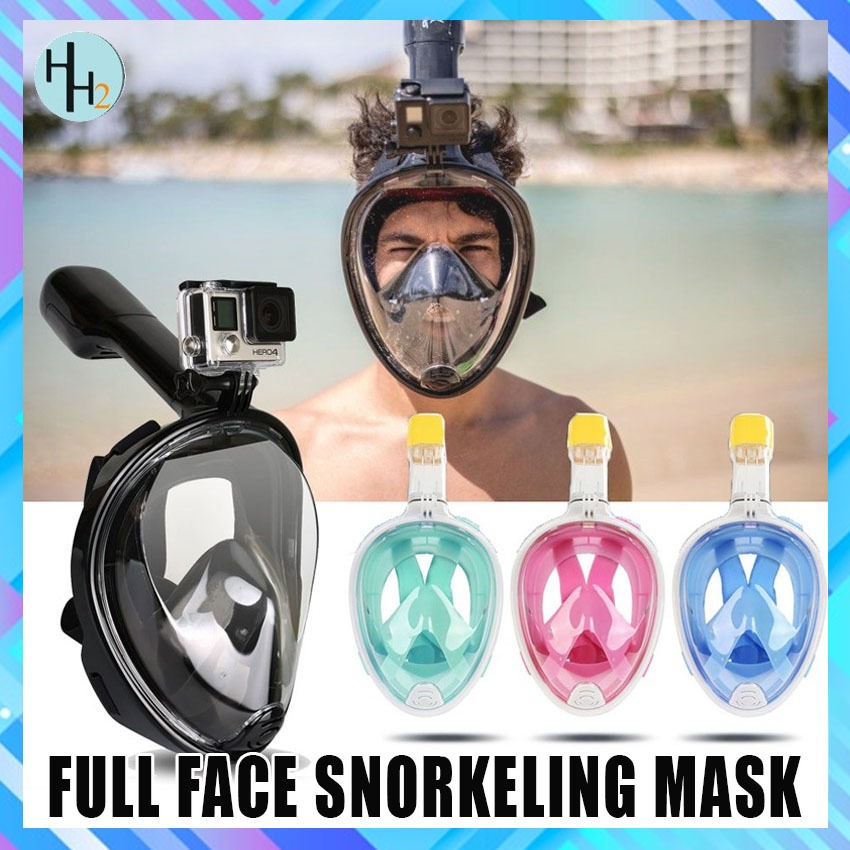 Full Face Snorkeling Mask For GoPro & Action Cameras L/XL | Shopee ...