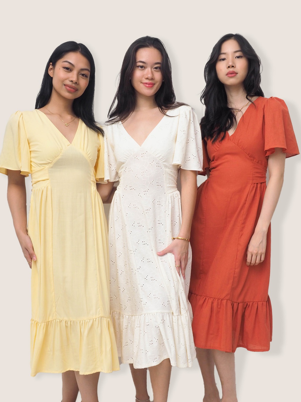 Hey Riley Laurel Stylish Flowy Dress with Waist Sash for Women (White ...