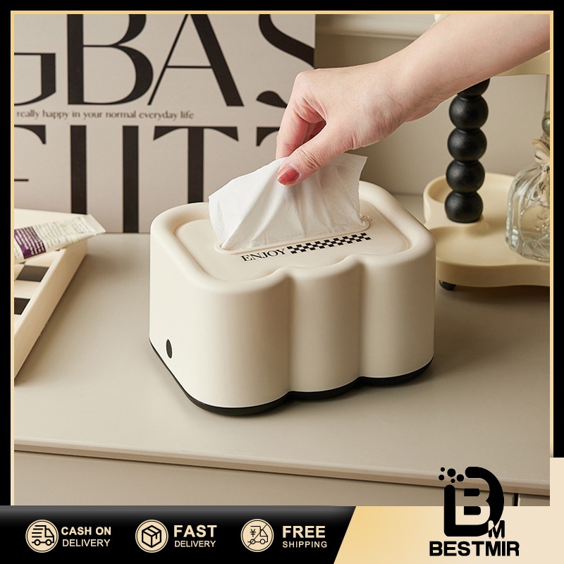 Wall Mounted Cream tissue box Spring non perforated Tissue Holder ins ...