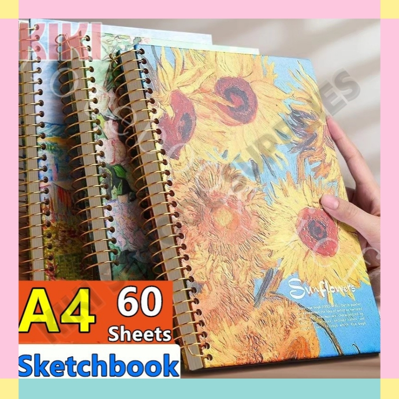 KK A4 Thick Sketchbook Spiral Art Sketch Books Watercolor Graffiti ...