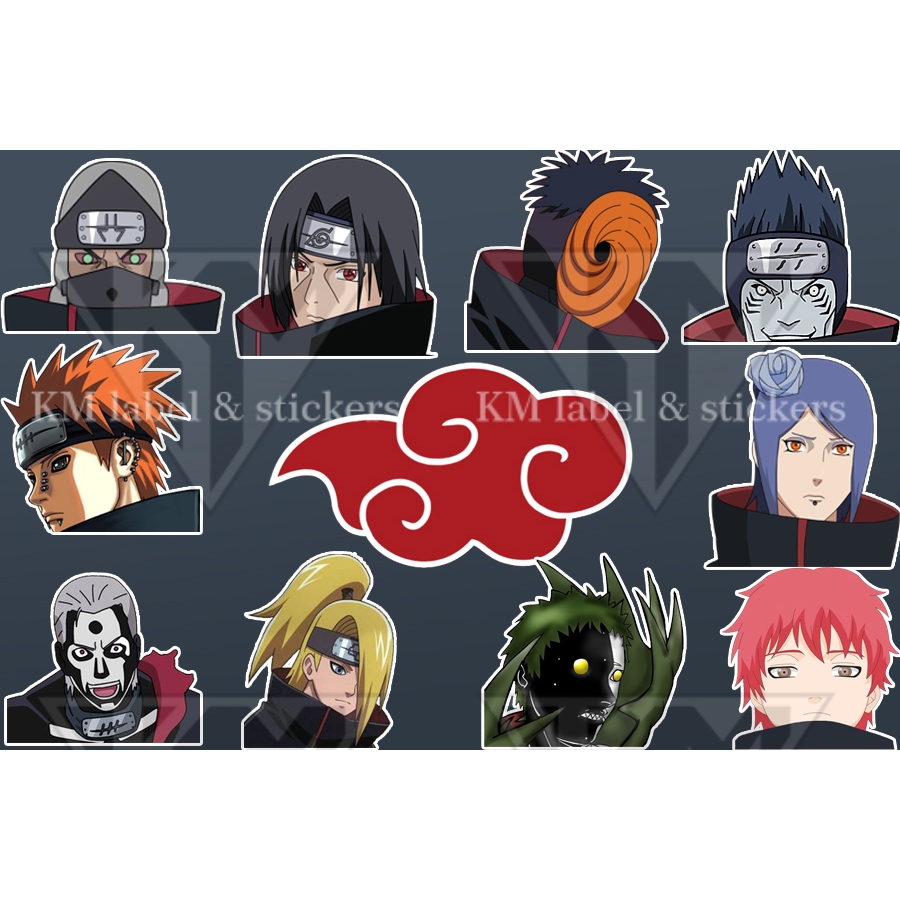 11pcs AKATSUKI Sticker WATERPROOF for Tumbler | AquaFlask | Laptop ...