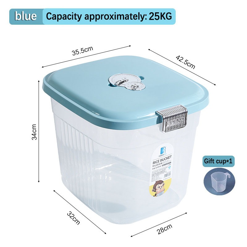 15KG 25KG Rice Storage Container rice dispenser Measuring Cup and Lid ...