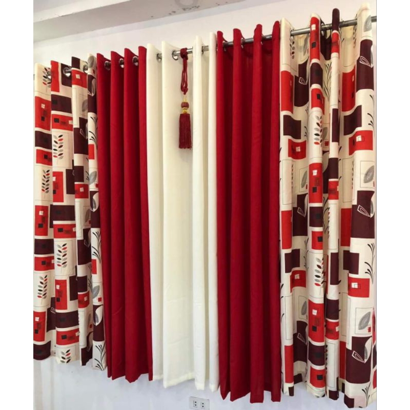 SQUARE DESIGN-RING CURTAIN CRETONA AND US KATRINA COTTON FABRIC (DIRECT ...