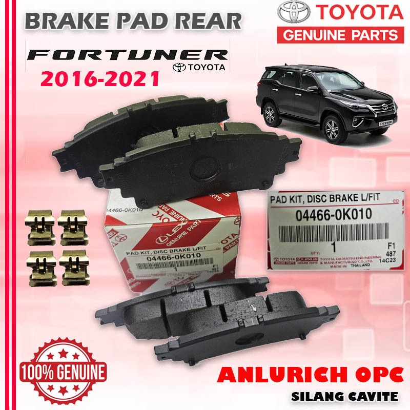 BRAKE PADS REAR FOR TOYOTA FORTUNER 2016-2021 GENUINE PARTS 04466-0K010 ...