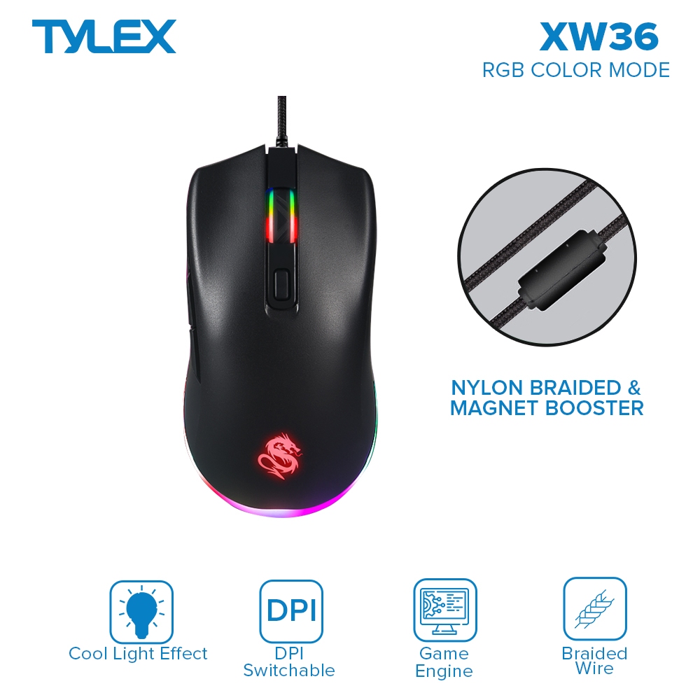 Tylex XW36 RGB 4800DPI Gaming Mouse | Shopee Philippines