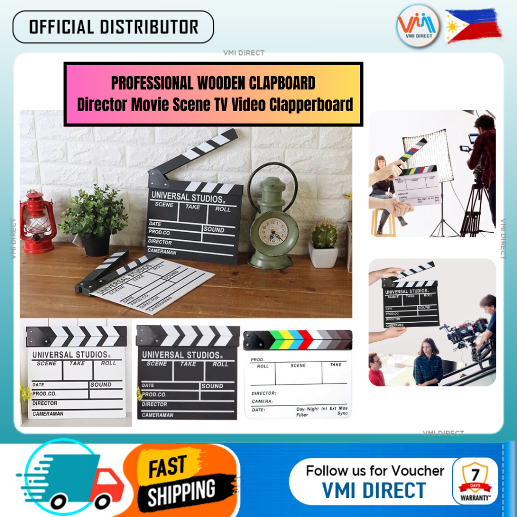 Clapboard Director Film Movie Cut Action Scene Slate Board Clapper ...