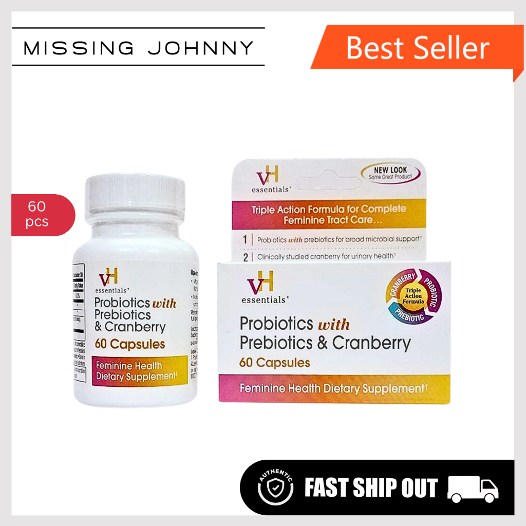 vH Essentials Probiotics with Prebiotics and Cranberry, 60-count ...