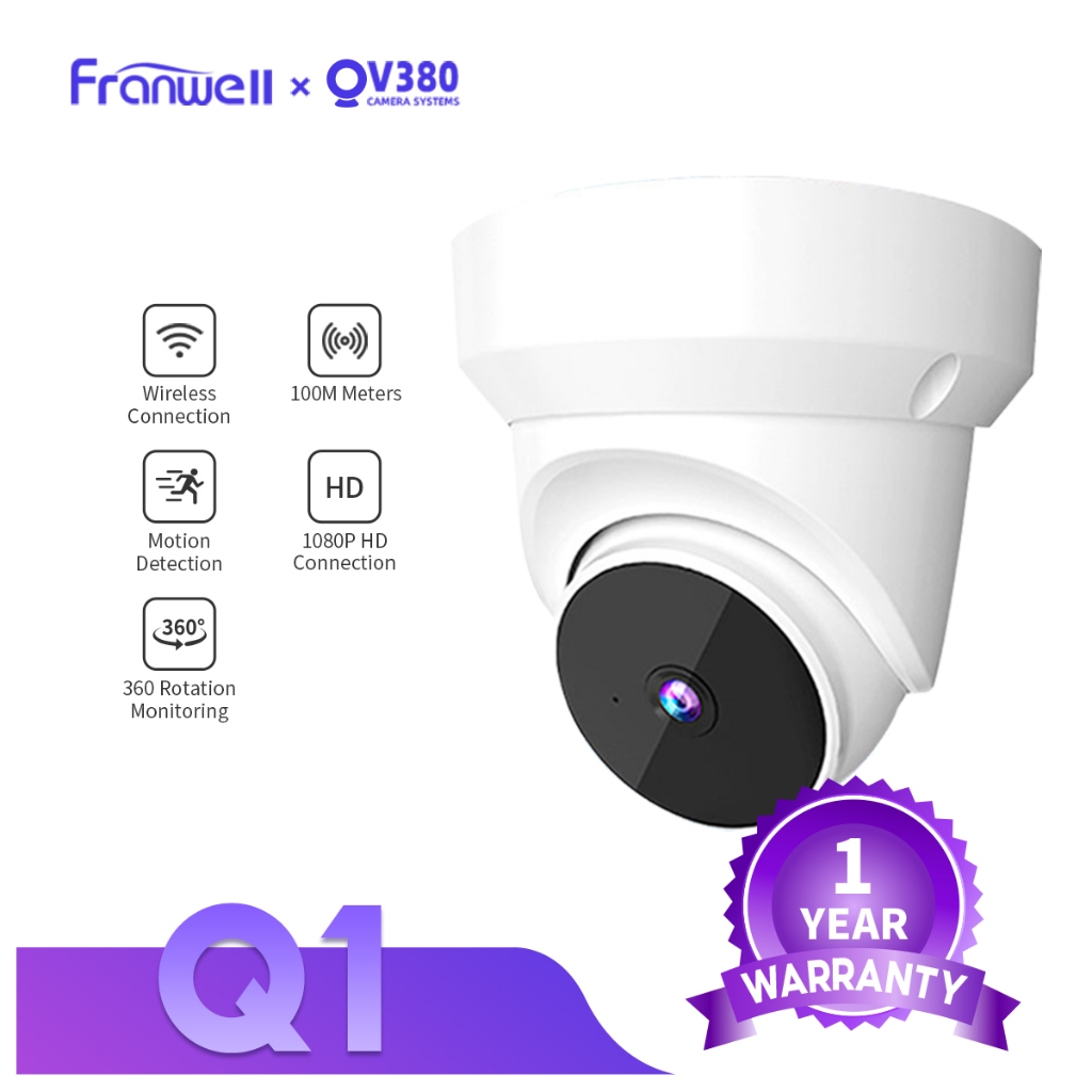 V380 Q1 3MP Indoor CCTV IP Wifi Camera Night Vision Alarm PTZ Wireless Security Smart ...