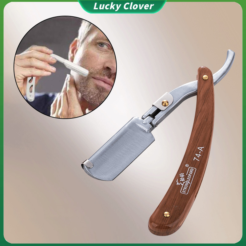 Manual Shaver Straight Edge Stainless Steel Shaving Razor Folding ...