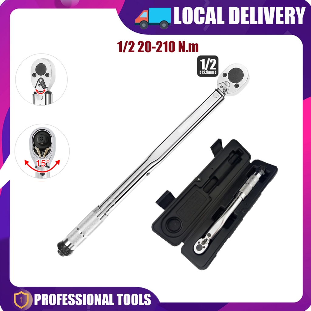 Adjustable Torque Wrench 1/2" & 3/8" & 1/4" Drive Preset Torque Range 5 ...