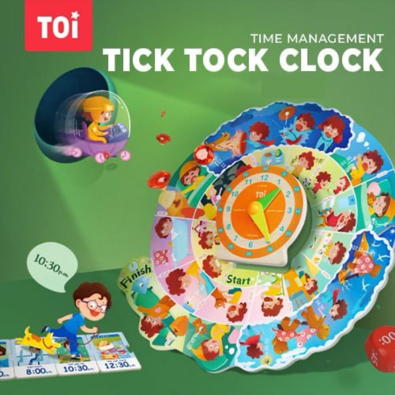 BB Toi Tick Tock Clock Game Educational.Board Game.for Kids Wooden ...
