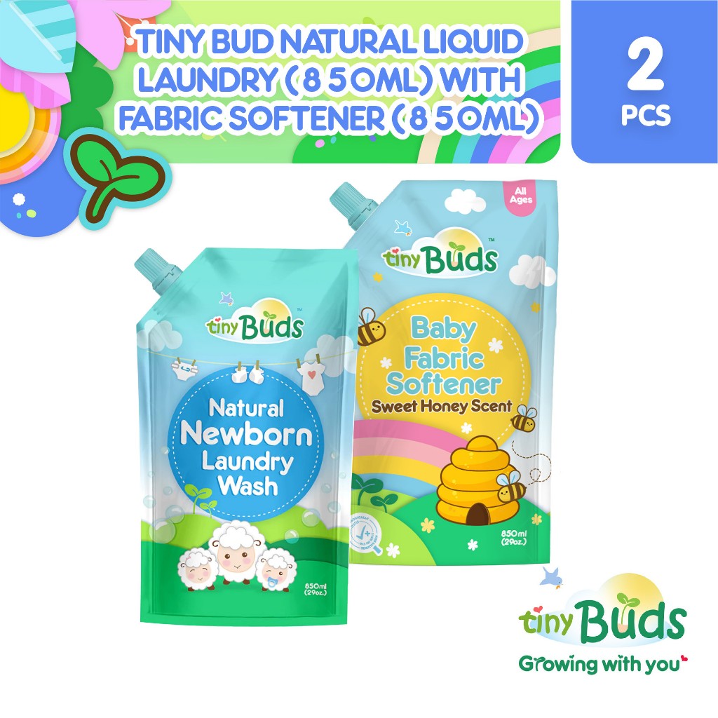 Tiny Buds Natural Newborn Liquid Laundry 850ML with Fabric Softener ...