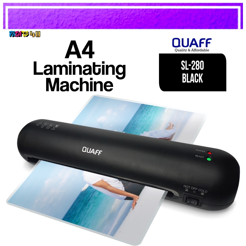 Quaff Sl280 A4 Mini Laminator Hot And Cold Laminating Machine Black