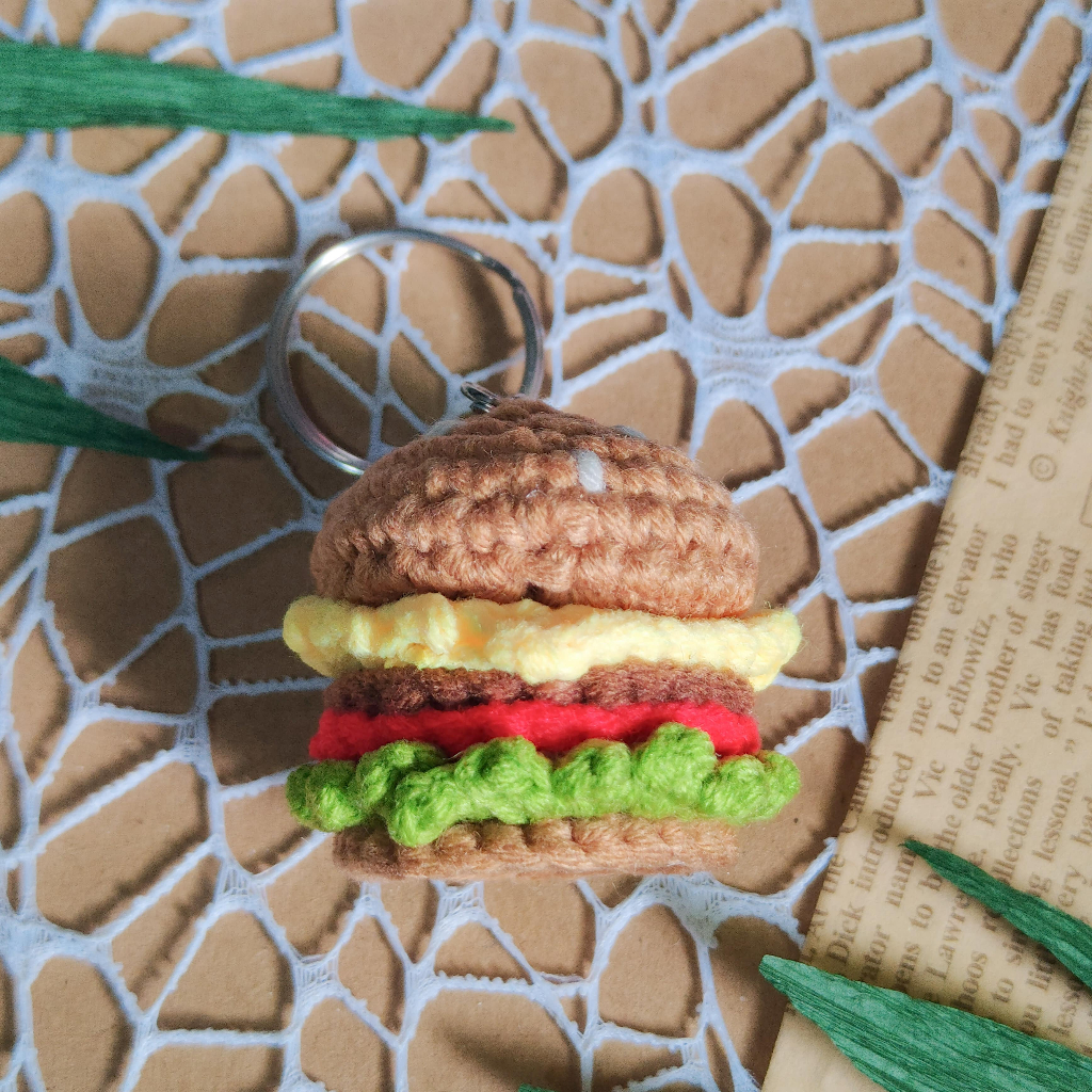 BURGER CROCHET KEYCHAIN | Shopee Philippines
