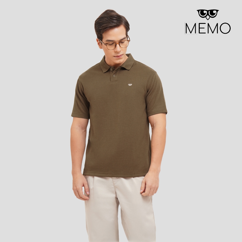 Memo Boxy Fit Textured Polo For Men (Fatigue) | Shopee Philippines