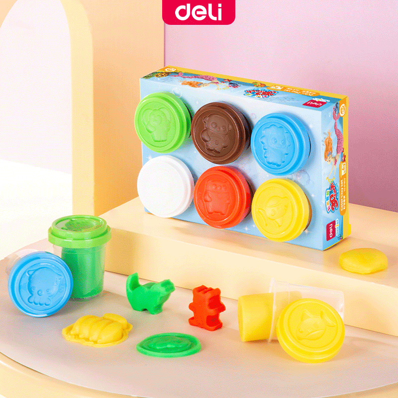 Deli 6 Color Mud Set DIY Creative Plasticine Colored Mud 67803 | Shopee ...