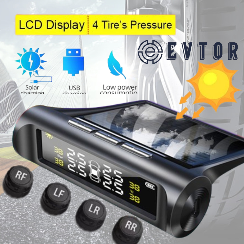 Evtor TPMS Car Tire Pressure Alarm Monitor System Auto Security Alarm Systems Tyre Pressure ...