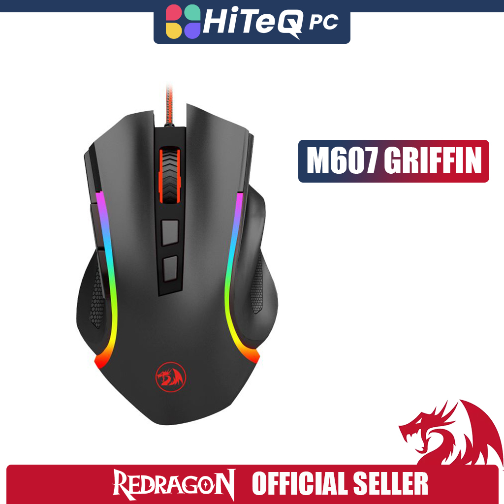 HiteqPC | Redragon M607 Griffin RGB Wired Gaming Mouse (Black) | Shopee ...