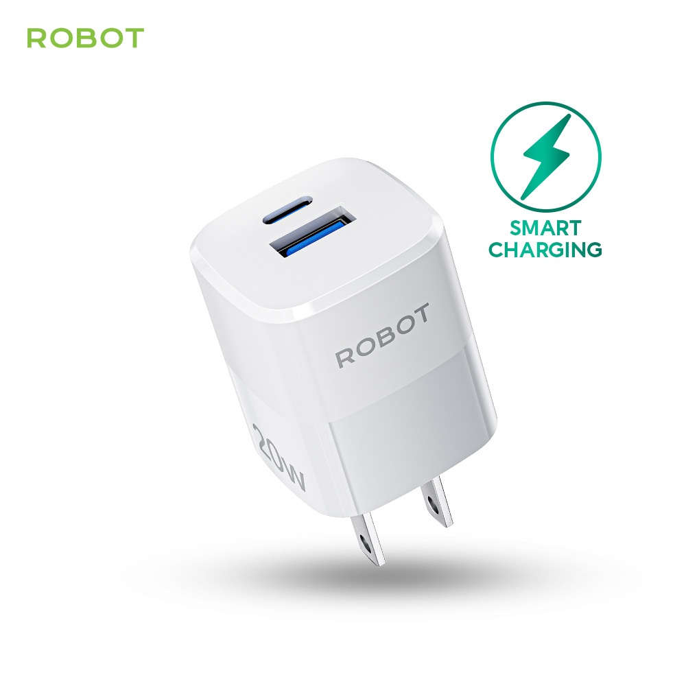 ROBOT RT-F7U USB C Charger 20W 3A Dual Output Quick Charge Cellphone ...