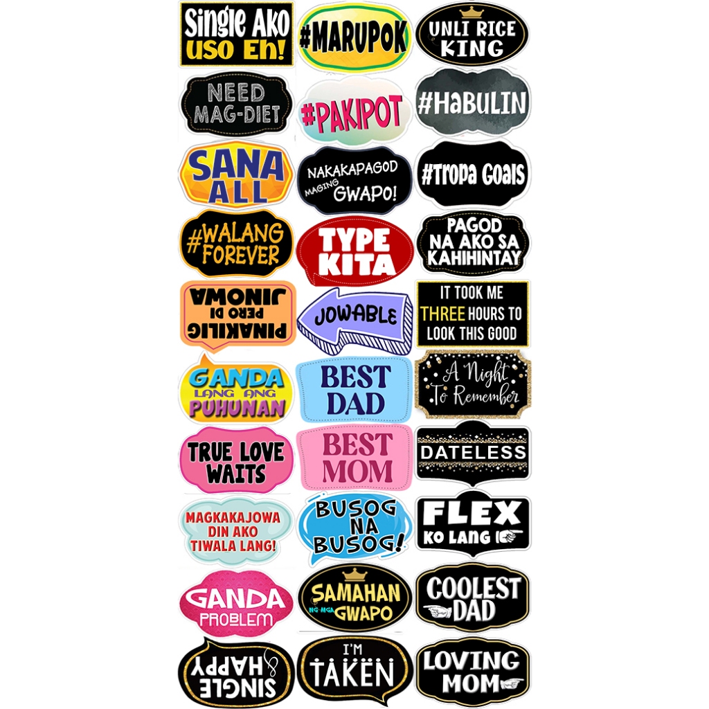 All time photobooth Props in 1.5mm sintraboard size of 4.5*8 inches ...