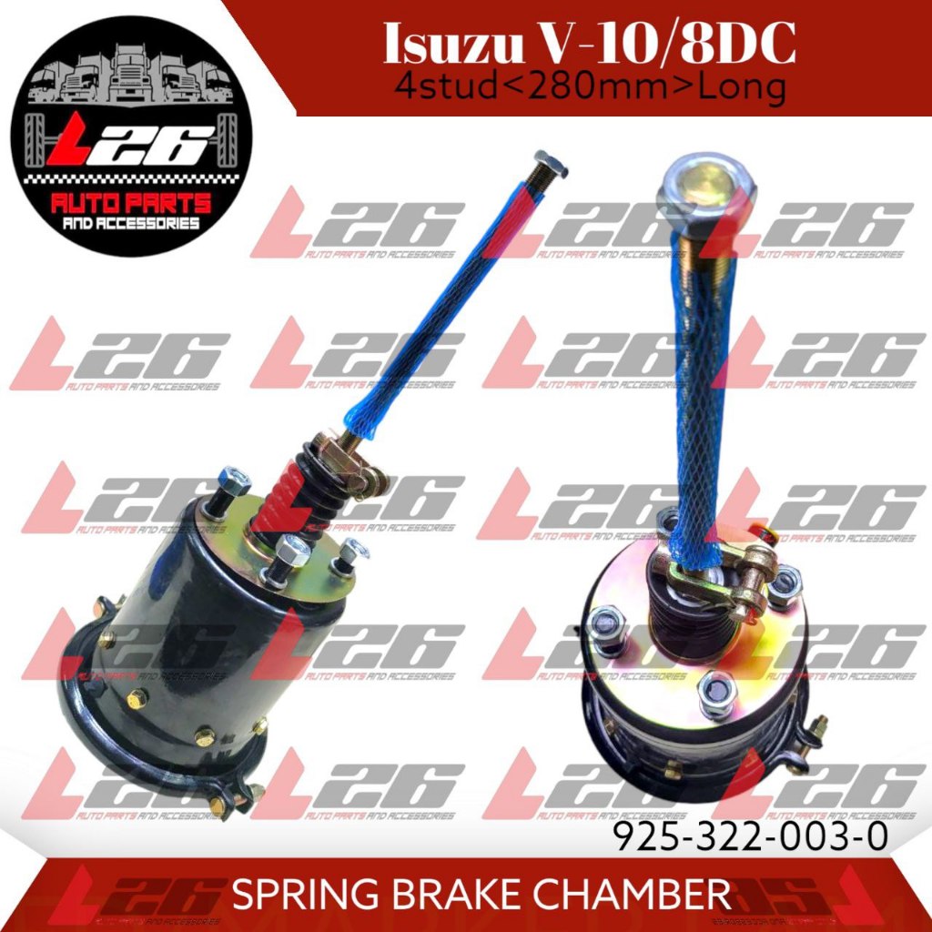 1PIECE Isuzu V-10 8DC SPRING BRAKE CHAMBER 4 stud 280mm Single Long 925 ...