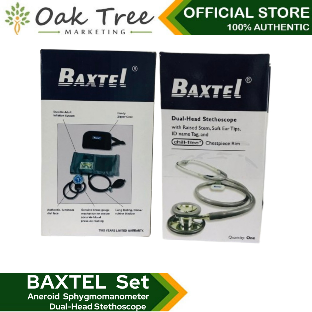 Baxtel Set - Aneroid Sphygmomanometer + Dual Head Stethoscope | Shopee ...